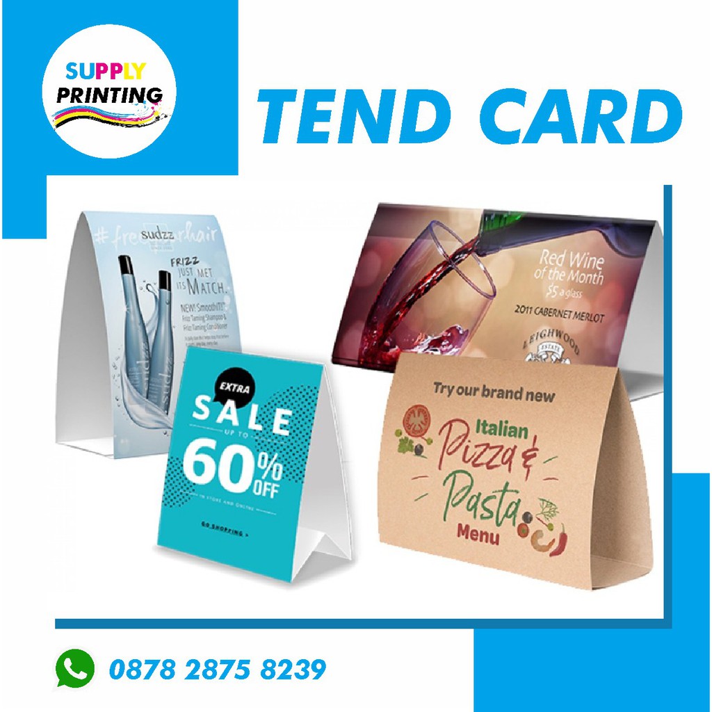 Jual Cetak Tent Card Segitiga 2Muka Promosi Meja Murah | Shopee Indonesia