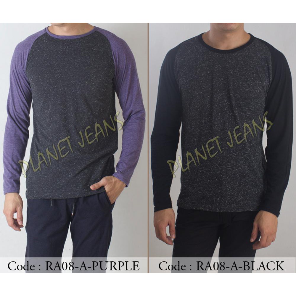 Jual Baju kaos raglan pria model lengan panjang warna kaos kombinasi ...