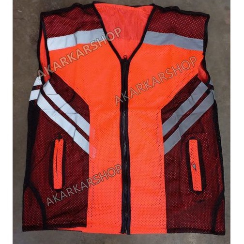 Jual Rompi Safety Orange Kombinasi Hitam Rompi Rusuk Jaring | Shopee ...