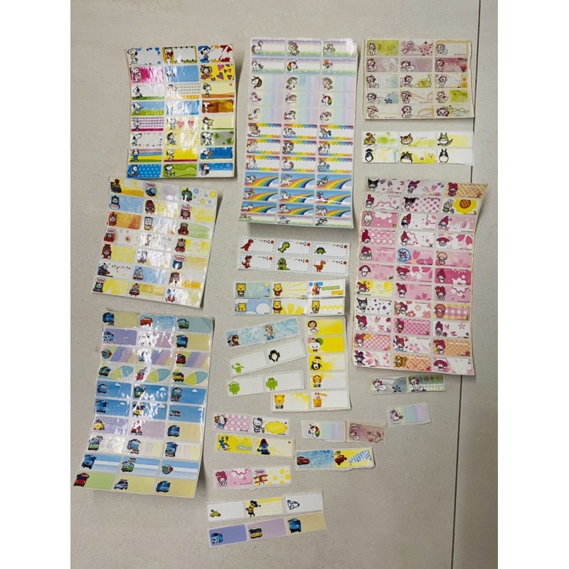 Jual stiker label nama waterproof name Sticker Megalot Polos Kartun ...