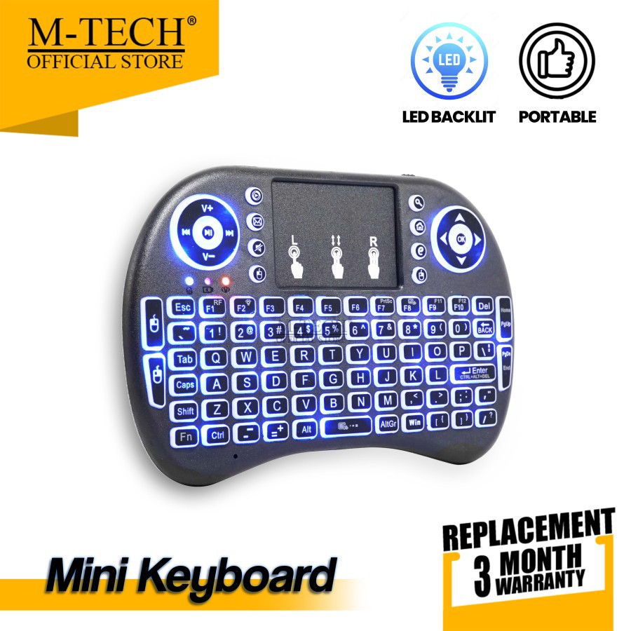 Jual M-TECH ORIGINAL Mini Keyboard Wireless LED Backlit | Shopee Indonesia