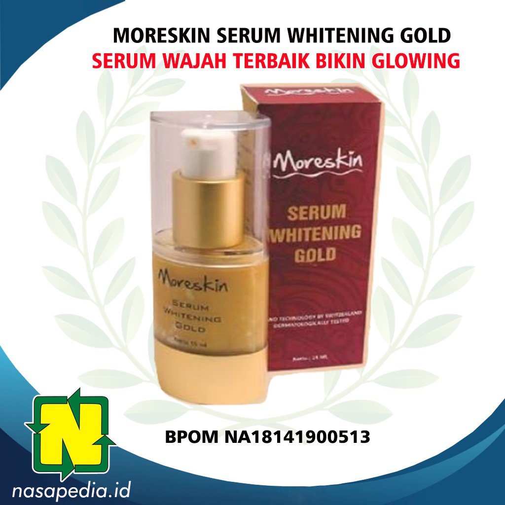Jual MORESKIN SERUM WHITENING GOLD ORIGINAL NASA - SERUM WAJAH -SERUM GOLD | Shopee Indonesia
