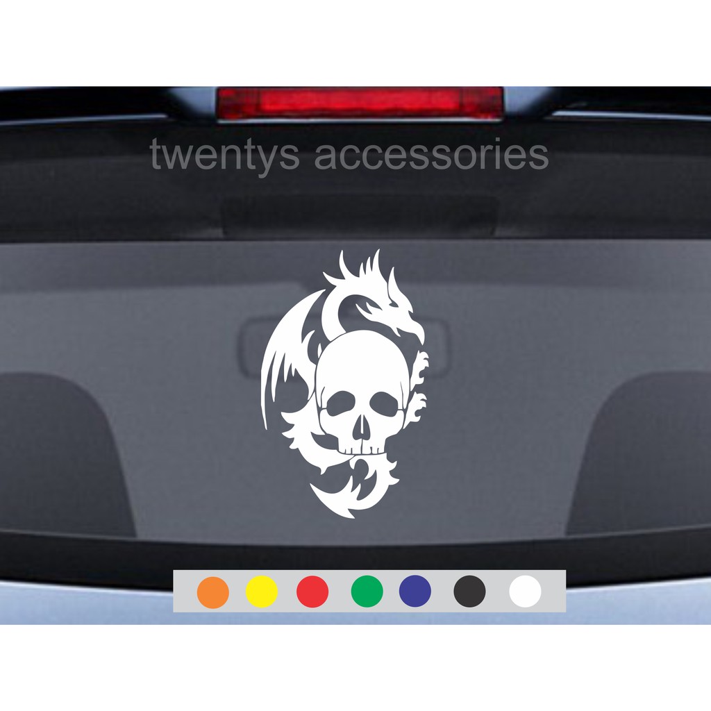 Jual Stiker Kaca Mobil Sticker Skull Dragon Stiker Cutting Shopee 1954