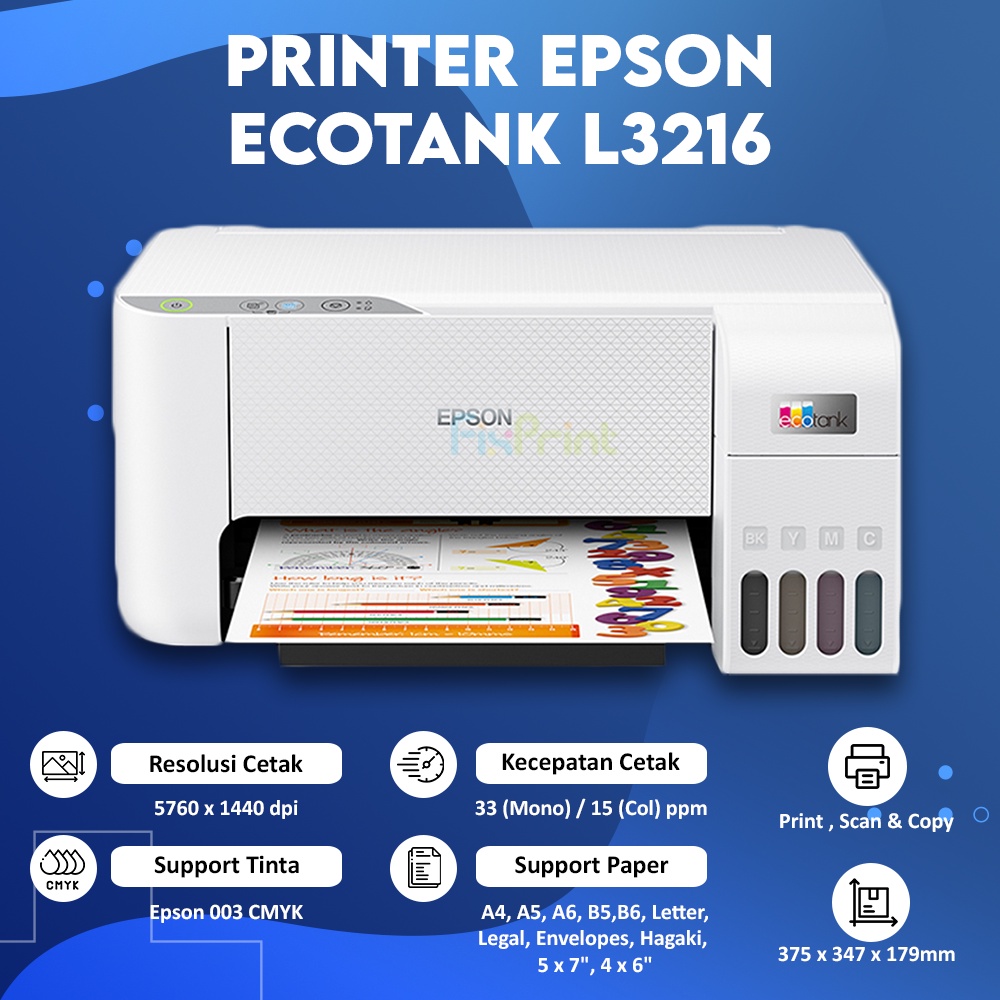 Jual Epsn Printer L3216 Ecotank Printer Scan Copy All In One New White ...