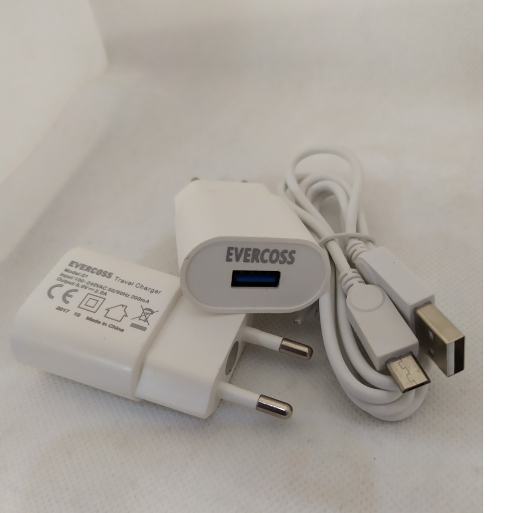 Jual Charger evercoss fast charging 2 ampere 1 usb colokan micro ...