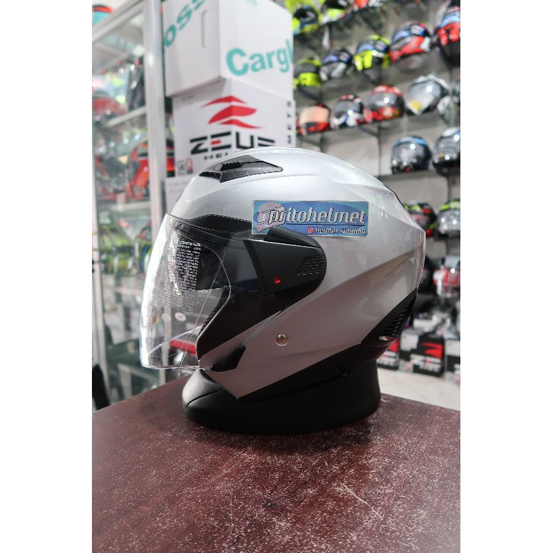 Jual Zeus 611 Silver 2Visor | Shopee Indonesia