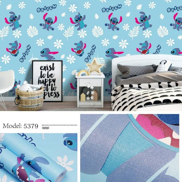 Wallpaper Dinding Kamar Stitch