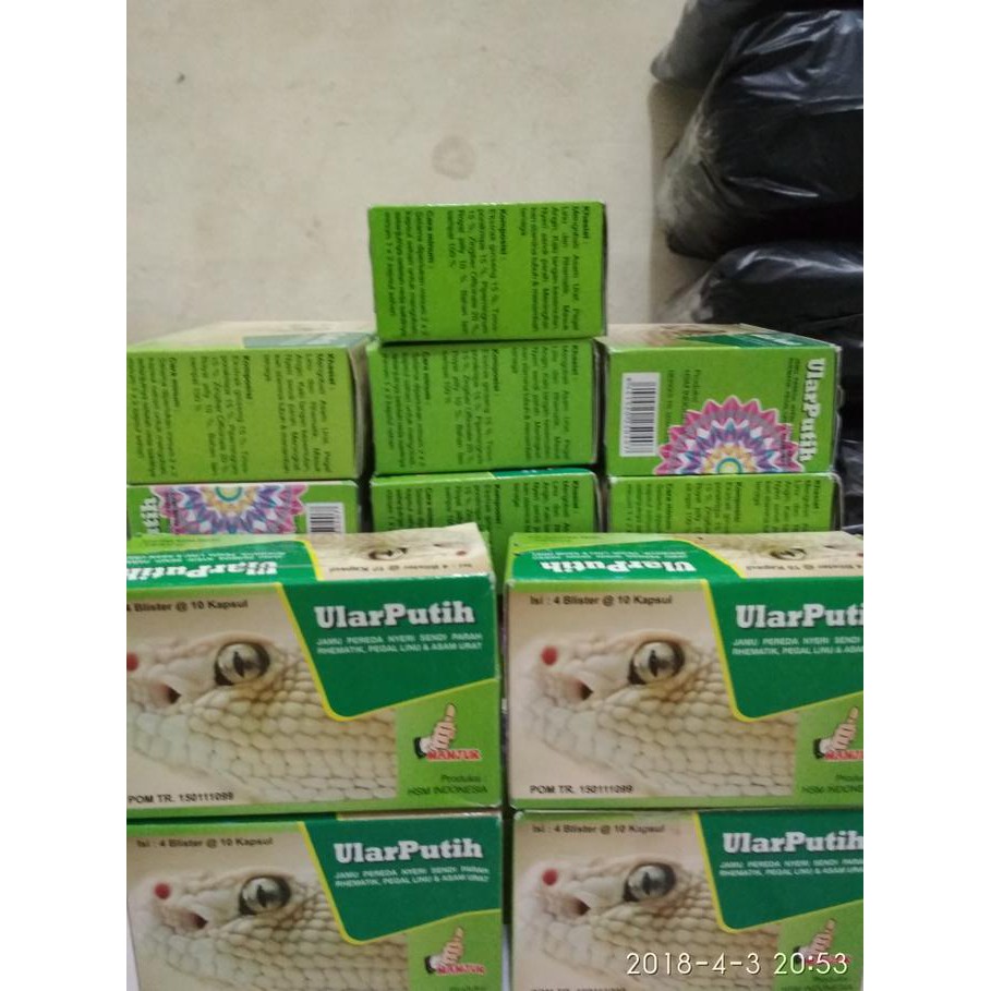 Jual kapsul herbal obat asam urat pegal linu Ular Putih Original ...