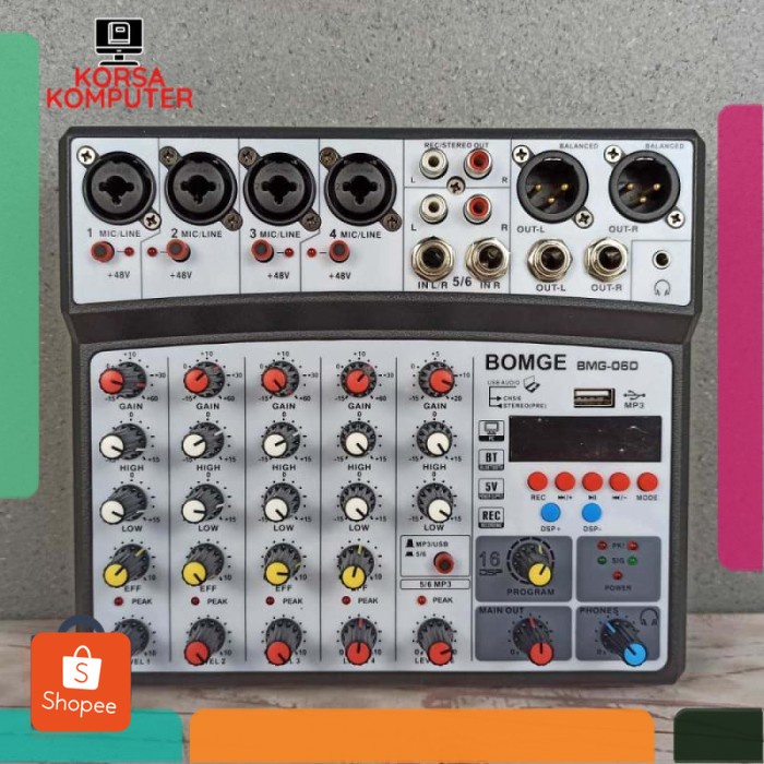 Jual BOMGE Live Audio Mixer Wireless Karaoke DJ 6 Channel 16 DSP - BMG-06D | Shopee Indonesia