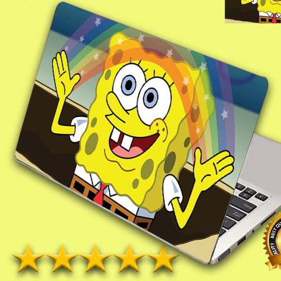 Jual Garskin Laptop logo art spongebob pelangi Skin Laptop Stiker ...