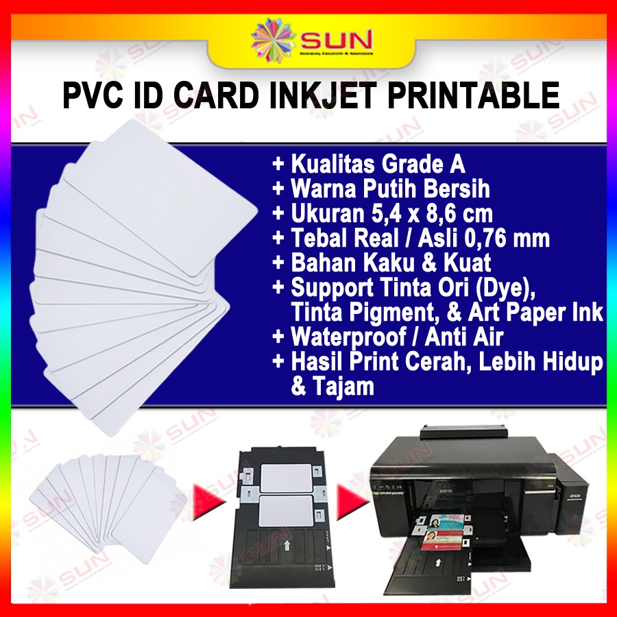 Jual Inkjet PVC ID Card 0,76 White Grade A uk 8.6 x 5.4 cm ( Kertas PVC ...