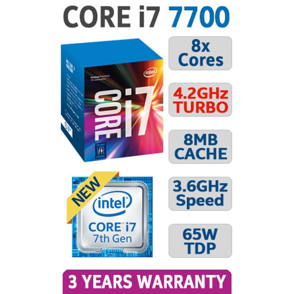 Jual Intel Core i7-7700 Processor 8M Cache up to 4.20 GHz | Shopee ...