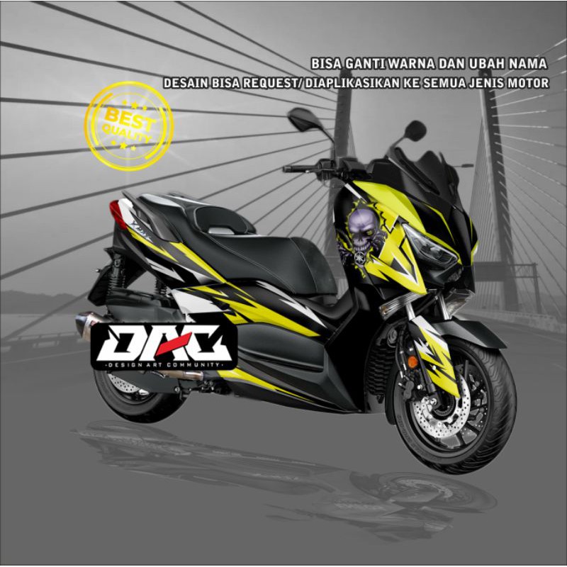 Jual Sticker Decal full body grafis simple XMAX kuning hitam | Shopee ...