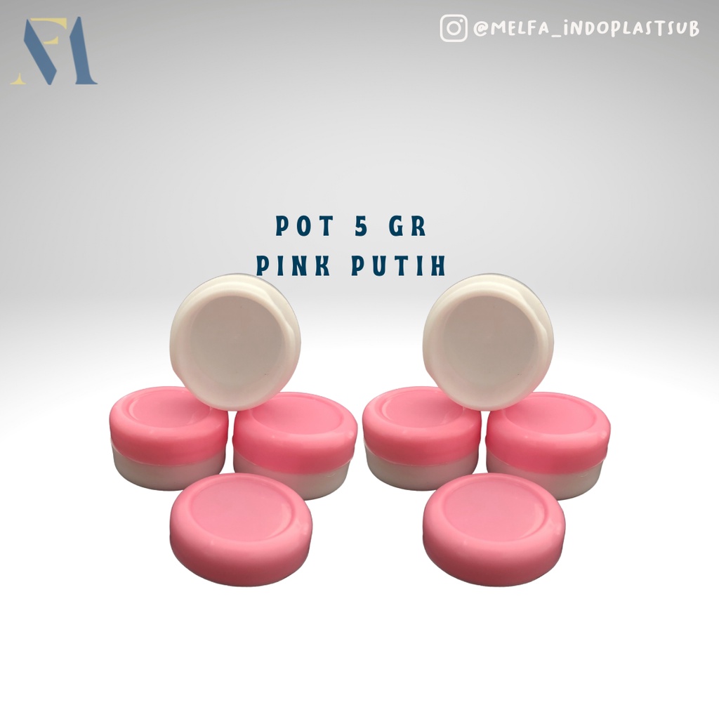 Jual POT CREAM 5 GR / POT SALEB 5 GR PINK PUTIH ( TAHAN BANTING ...