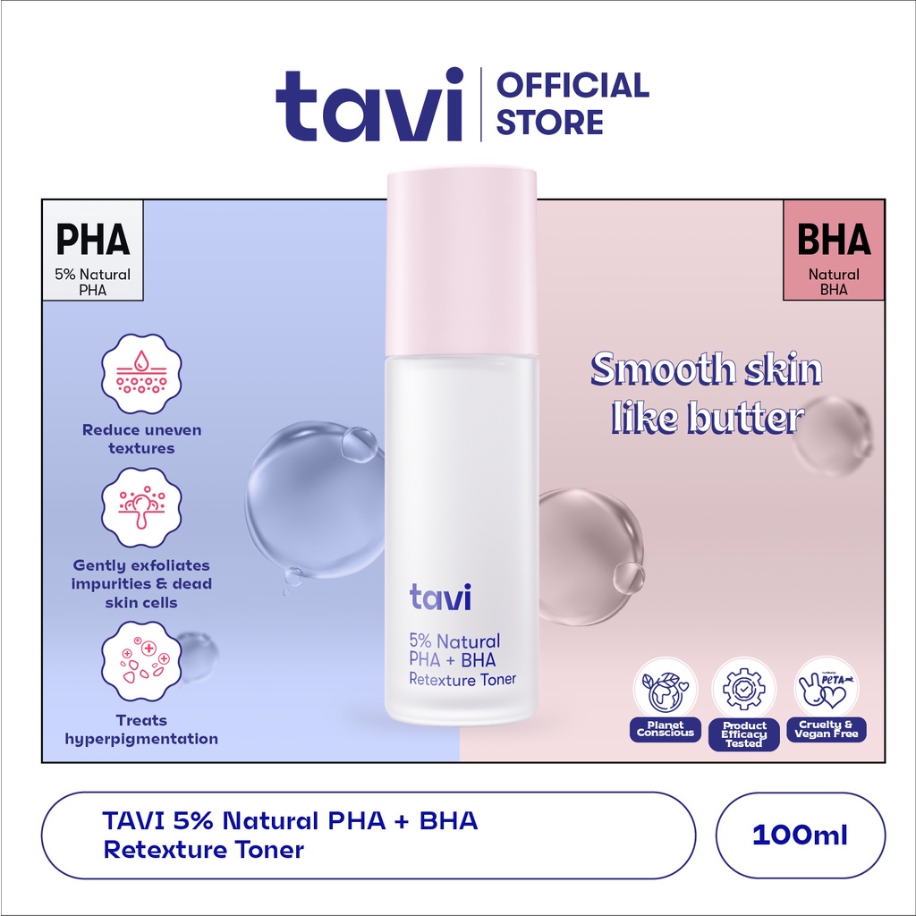 Jual TAVI 5% Natural PHA + BHA Retexture Toner 100 ml - Memperhalus ...