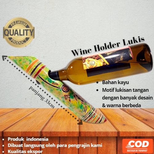 Jual Rak botol pajangan botol display botol WINE kayu lukis handmade ...