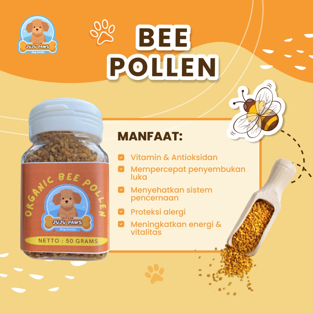Jual Jujupaws Organic Bee Pollen Supplement for Dogs / Organic bee ...