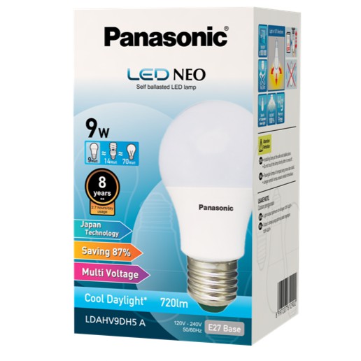 Jual LAMPU LED PANASONIC NEO 9W 9 watt 6500K COOLDAYLIGHT PUTIH ...