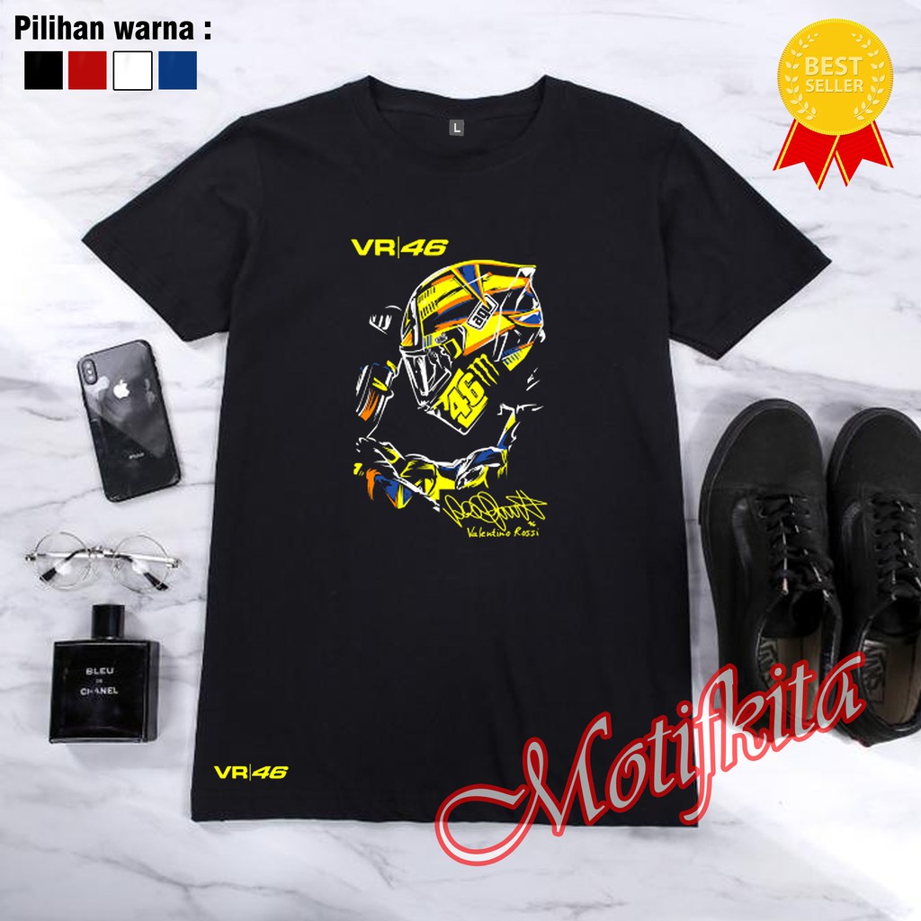 Jual Baju Kaos VALENTINO ROSSI MOTOGP Pria Dan Wanita Keren Distro KAOS ...