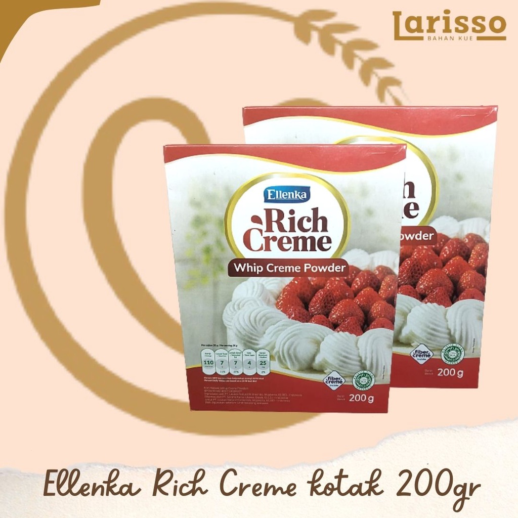 Jual ELLENKA RICH CREME WHIP CREME POWDER 200GR KOTAK | Shopee Indonesia