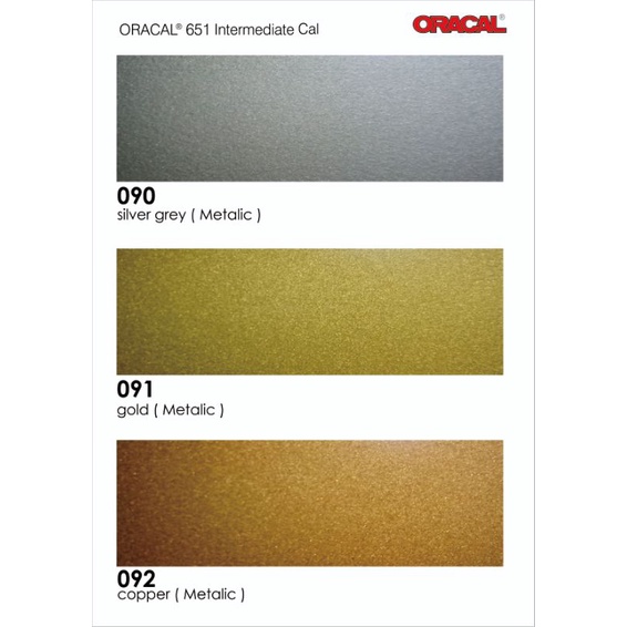 Jual Stiker Oracal 651 Metalik 090 Silver 091 Gold dan 92 Copper ...