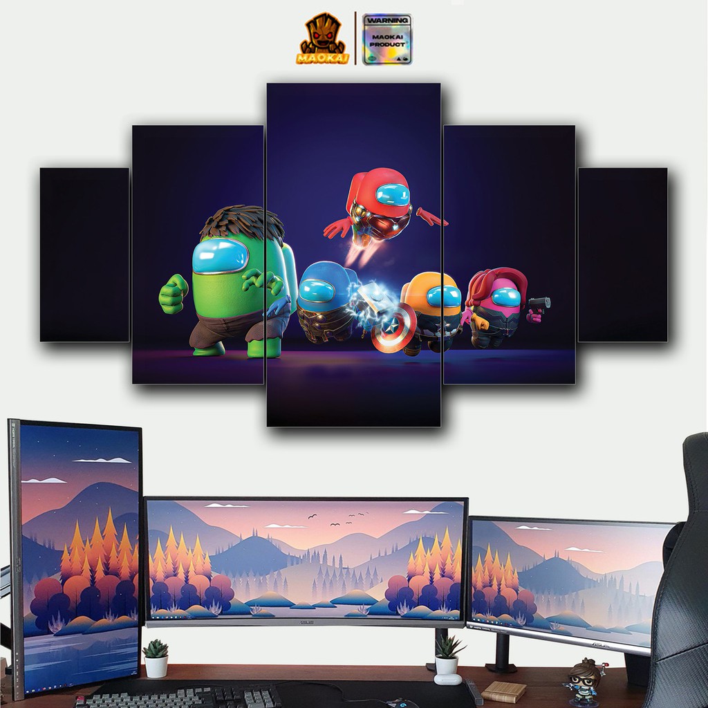Jual MAOKAI 1 SET Pajangan Hiasan dinding AMONG US 3D Poster Kayu Wall ...