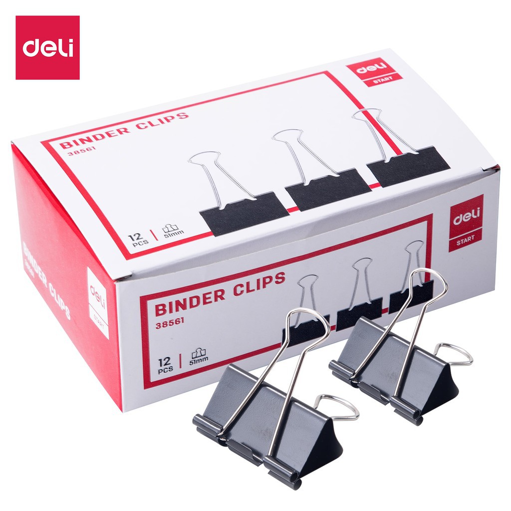 Jual Binder Clips Deli E38561 (51mm) | Shopee Indonesia