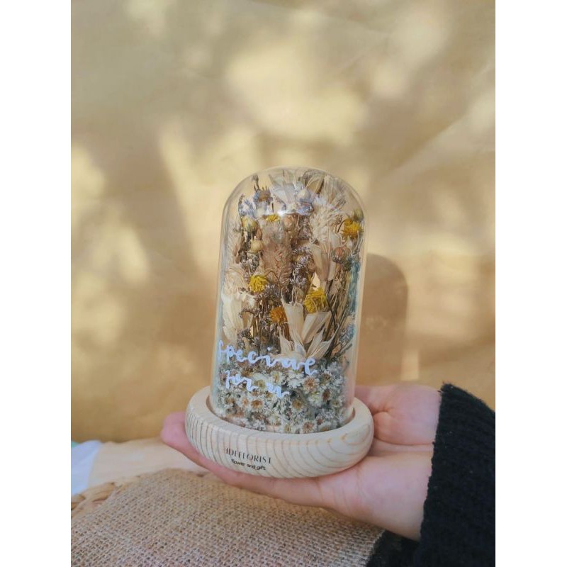 Jual dome glass-hadiah bunga kering-dried flower | Shopee Indonesia