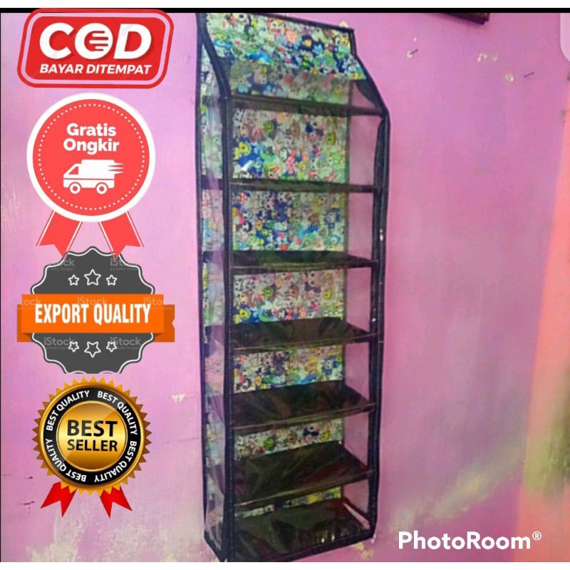 Jual RAK SEPATU GANTUNG WATERPROOF TEBAL UKURAN JUMBO 6 KOLOM | Shopee ...