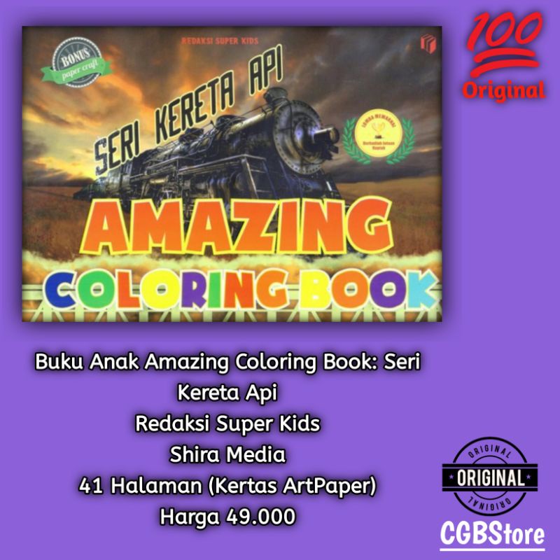 Jual Buku Anak Amazing Coloring Book: Seri Kereta Api | Shopee Indonesia