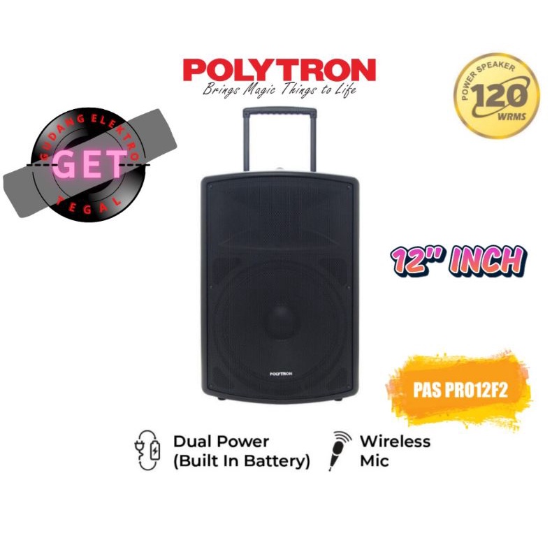 Jual SPEAKER PORTABLE POLYTRON 12 INCH [2 MIC WIRELESS] ~ PAS PRO12F3 ...