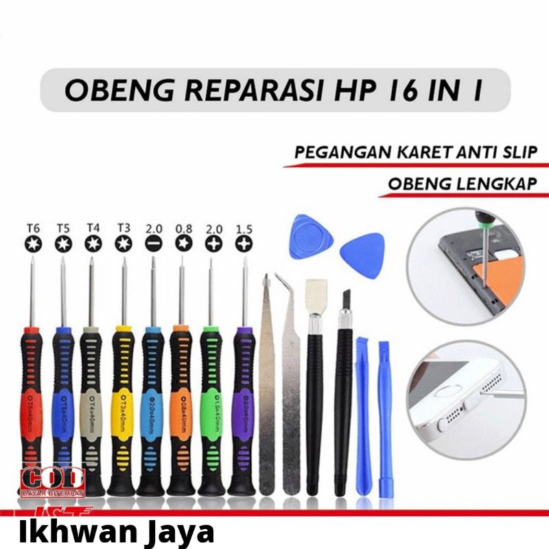 Jual OBENG SET 16 IN 1 OBENG HP | Shopee Indonesia