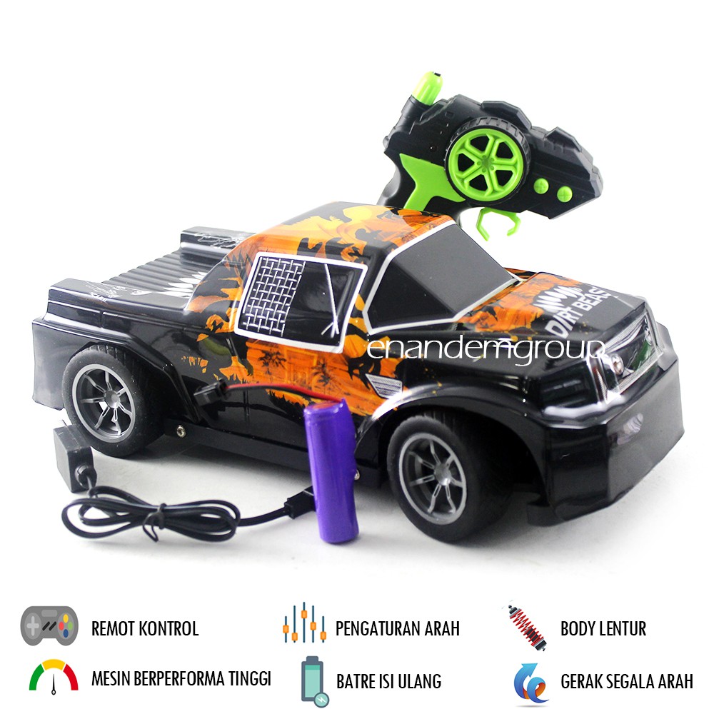 Jual Mainan Mobil Remote Control RC Jeep Double Cabin Body Lentur Batre ...