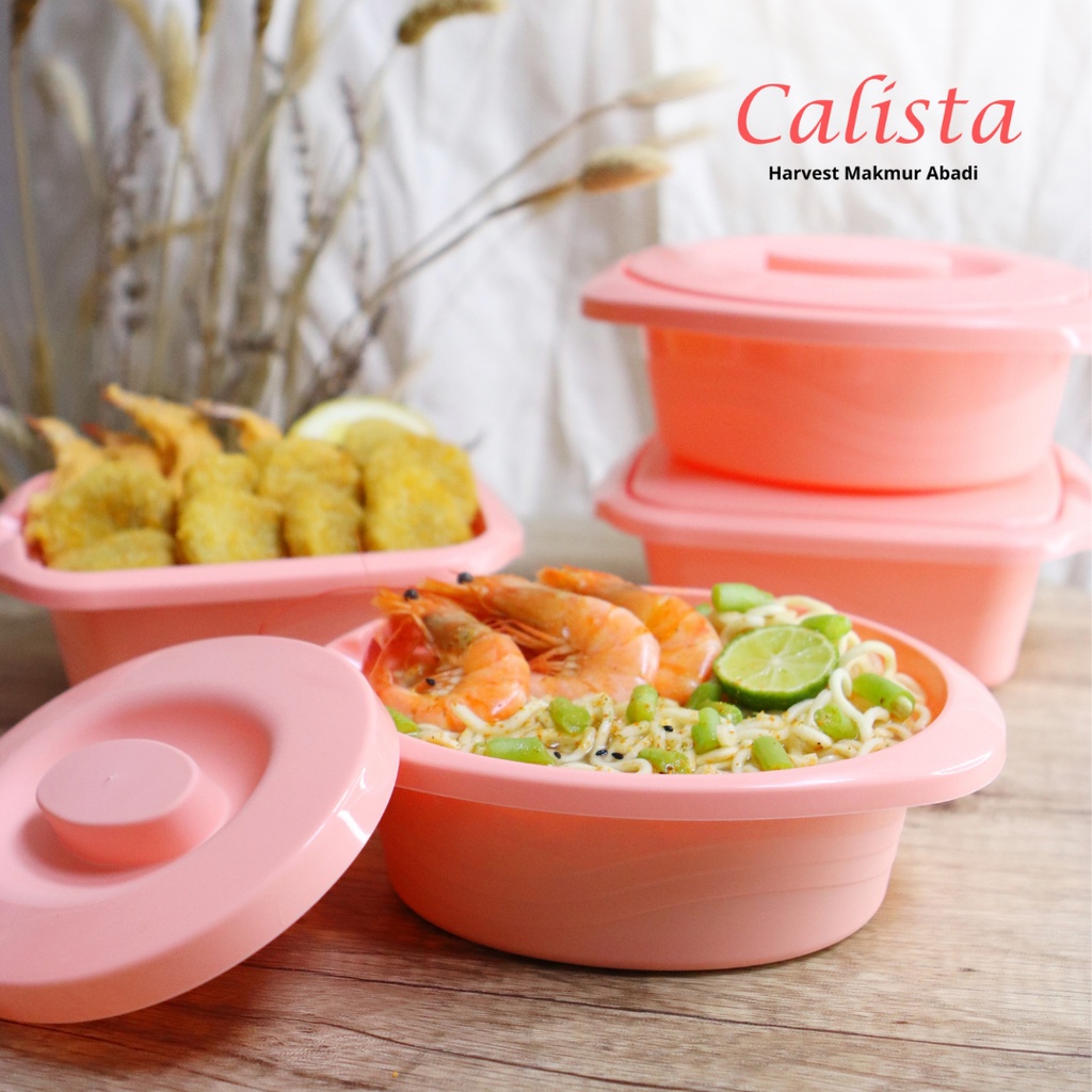 Jual CALISTA LOTUS BULAT 700ML SET ISI 2PCS WADAH SAJI MAKANAN TEMPAT ...