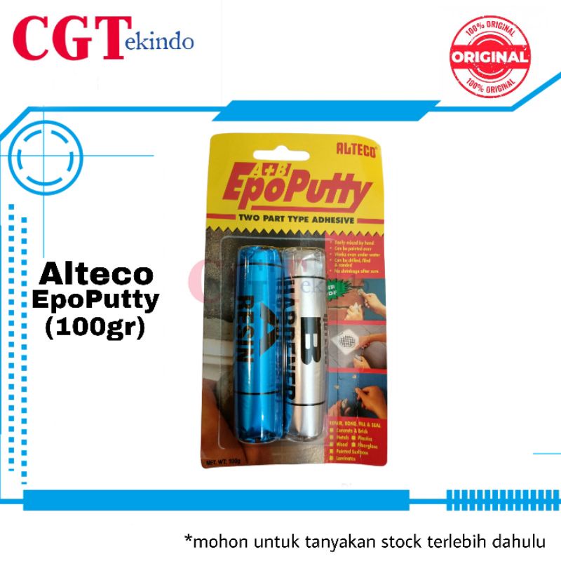 Jual Lem Alteco EpoPutty / Epo Putty 100gr / 100gram Resin + Hardener | Shopee Indonesia