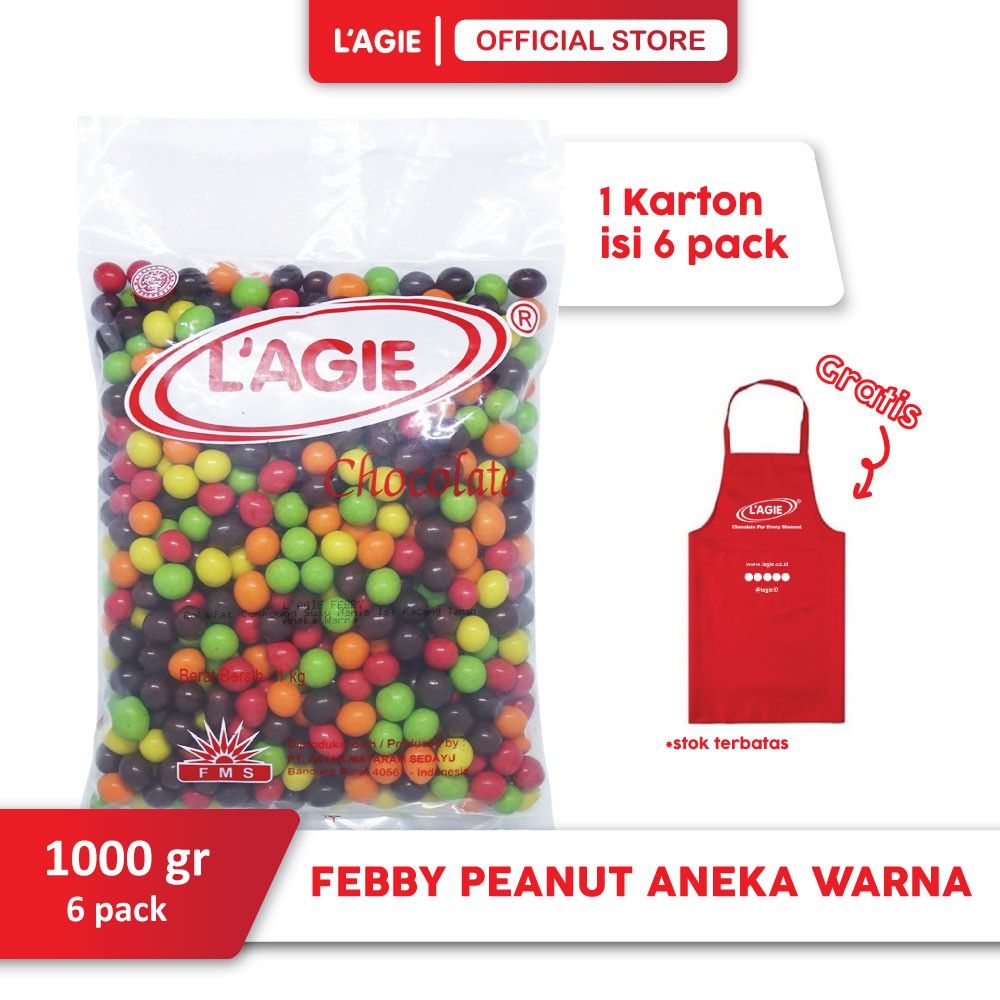 Jual Lagie Coklat Kiloan Kacang Tanah Febby Peanut Warna 1 Karton isi 6pack | Shopee Indonesia