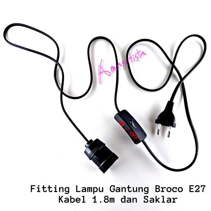 Jual Fitting Lampu Gantung Broco E27 Dengan Kabel 1.8M Dan Saklar ...
