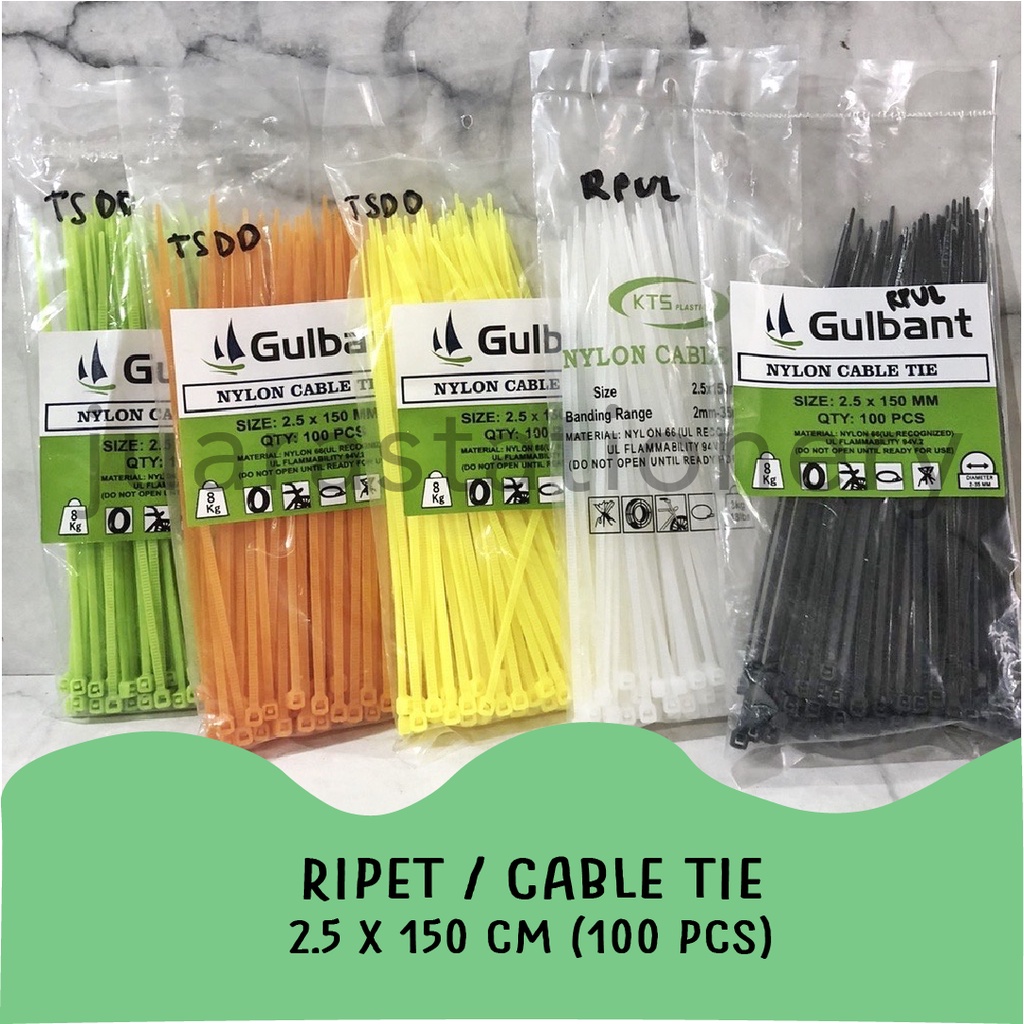 Jual Klem Kabel / Cable Ties Nylon Hitam Putih Warna (2.5 X 150mm ...