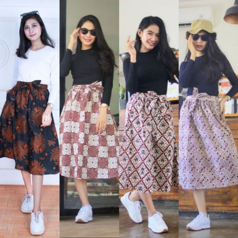 Jual GROSIR ROK BATIK MIDI SOGAN / ROK BATIK MIDI MODERN | Shopee Indonesia
