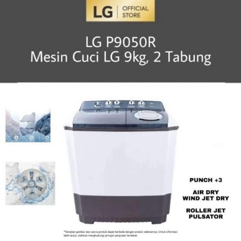 Jual LG P9050R P9050RTB MESIN CUCI 2 TABUNG 9 KG P9050 | Shopee Indonesia