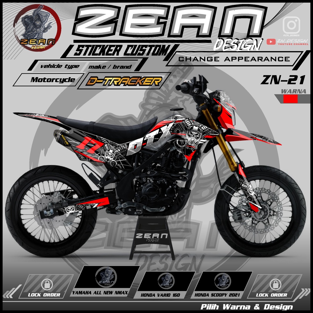 Jual (COD) Decal Sticker Motor Cross KLX Dtracker 150 New Fullbody ...
