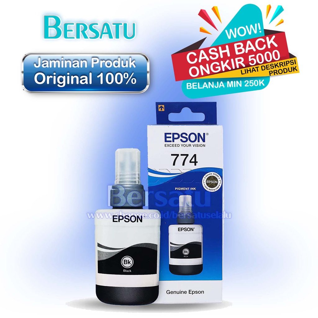 Jual Epson T774 / 7741 / 774 Tinta Original Black Pigment Printer M100 ...