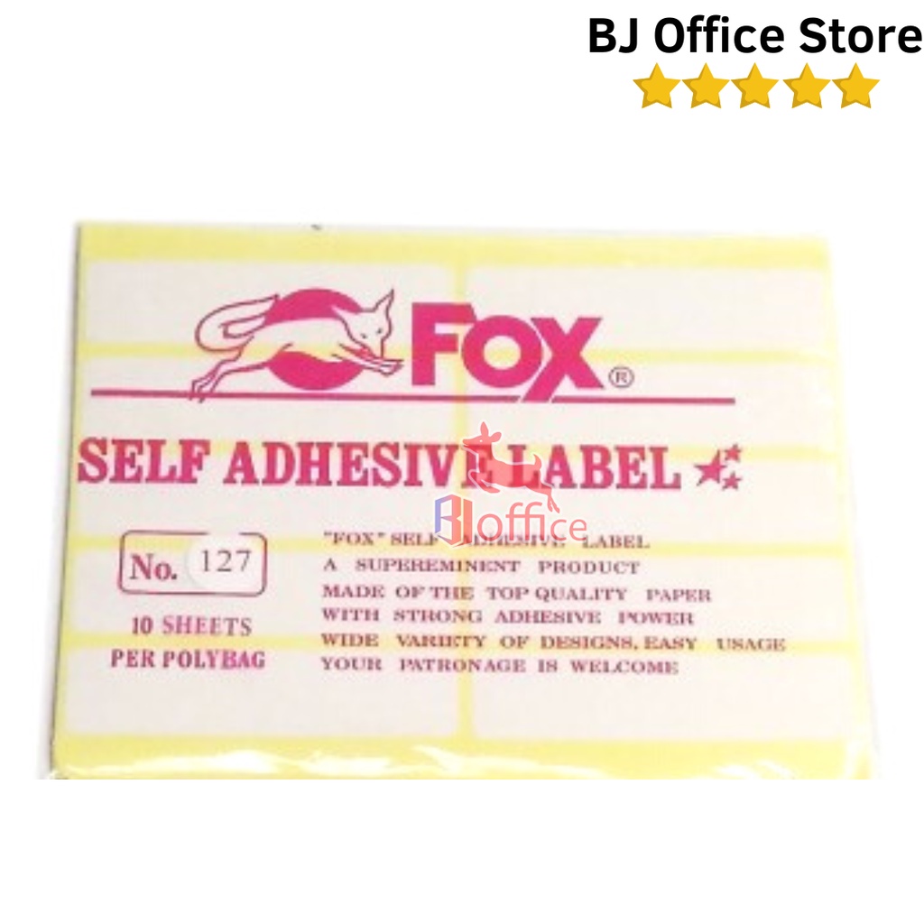 Jual Kertas / Label Stiker Fox No. 127 ukuran 25 x 100 mm | Shopee ...