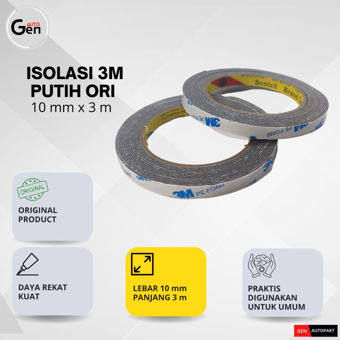 Jual Double Tape Putih 3M 20mm x 4m - 10mm x 3m Lem 3M Isolasi Rekat ...