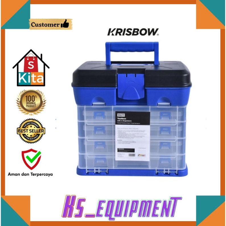Jual Kotak peralatan Krisbow 27.5 x 17.5 x 26 cm/Organizer Tool box ...