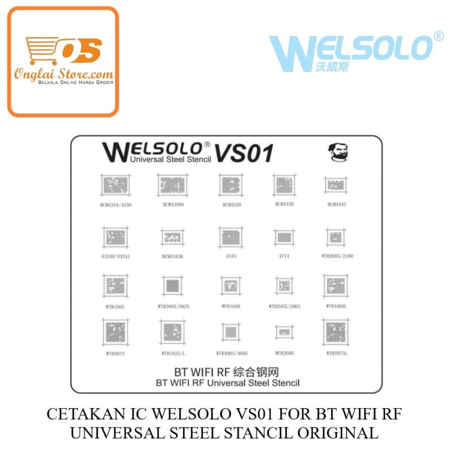 Jual cetakan ic welsolo vs01 for BT wifi RF universal stell stancil original | Shopee Indonesia
