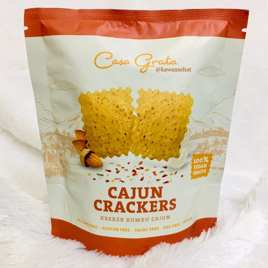 Jual Casa Grata Cajun Crackers 20gr | Kreker Bumbu Cajun | Vegan Snack ...