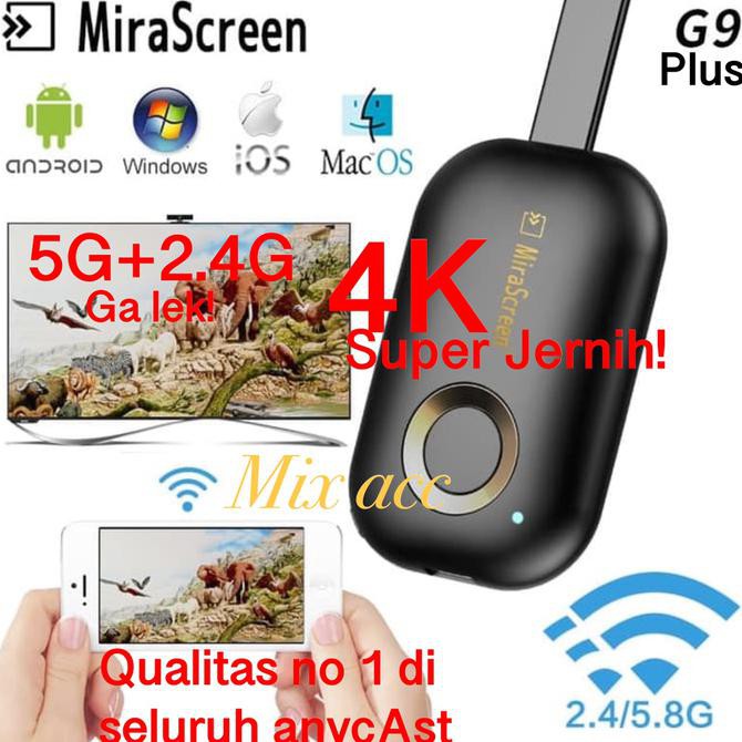 Jual Anycast Wireless Hdmi dongle 5G+2.4G MiraScreen G9 plus 4K Dual band | Shopee Indonesia