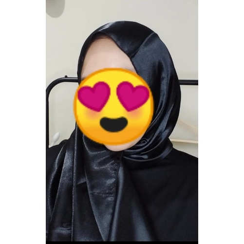 Jual promo Pashmina hitam satin | Shopee Indonesia