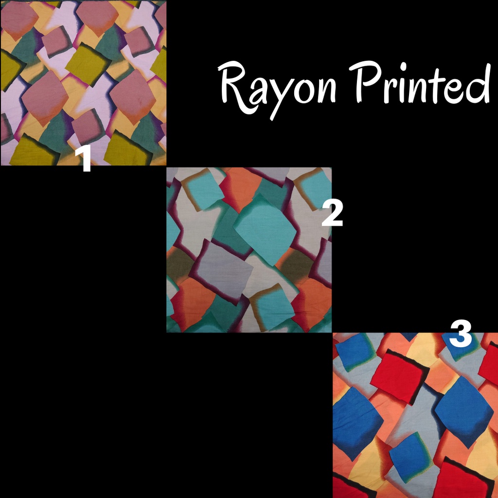 Jual Kain Rayon Printed Motif Kotak Geometry (0,5M) (Dfashion) | Shopee ...